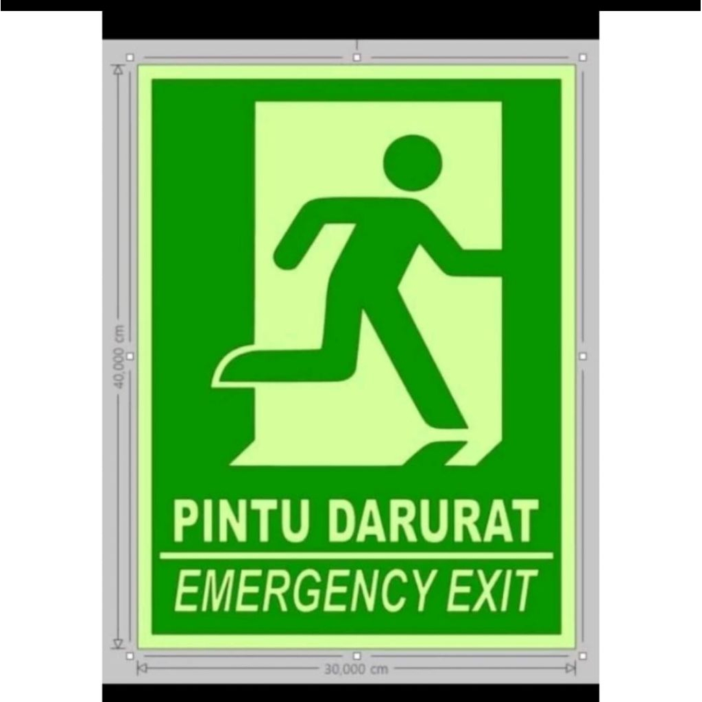 Jual SIGN STIKER PINTU DARURAT /EMERGENCY EXIT ( GLOW IN THE DARK )K3 ...