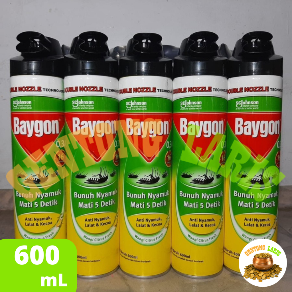 Jual [MIN. BELI 2PCS] Baygon Aerosol 600 ml Obat Nyamuk Spray Semprot ...