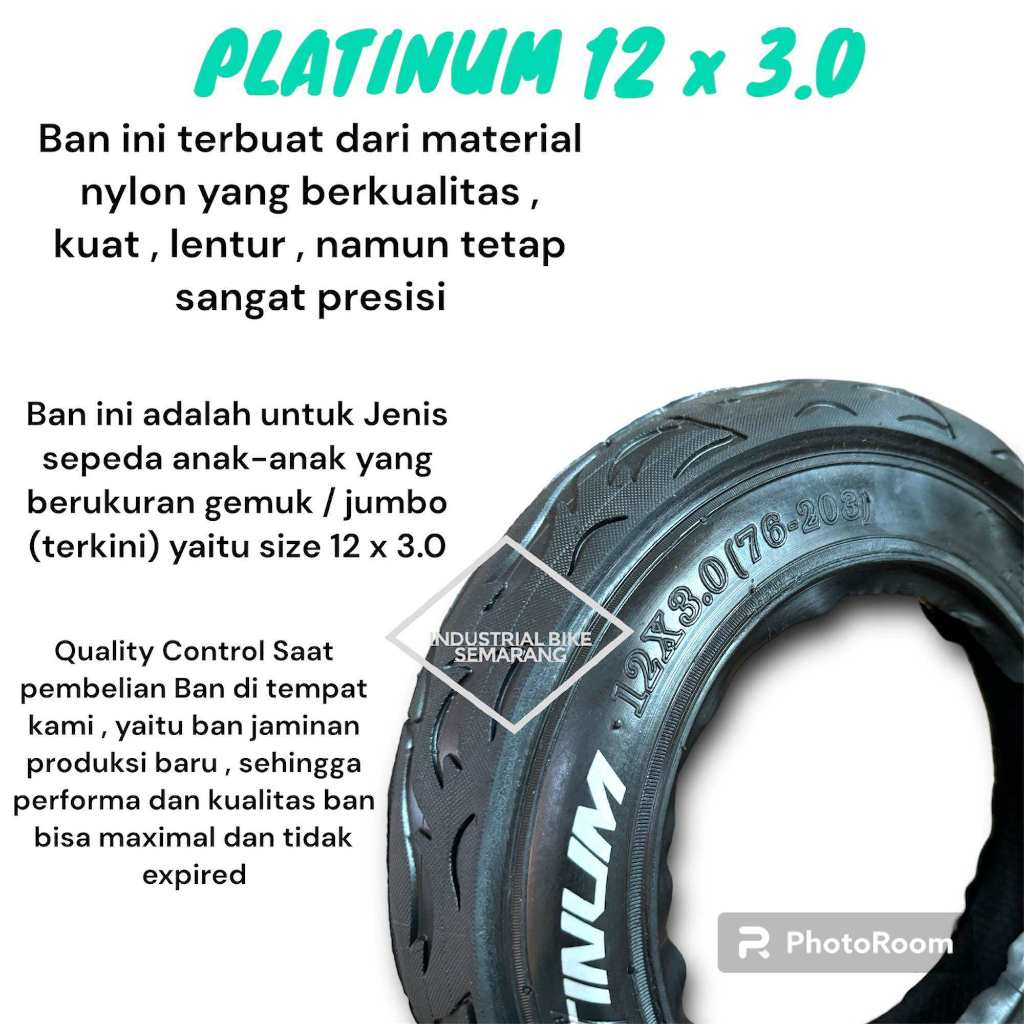 Jual BAN LUAR SEPEDA ANAK 12X3.0 PLATINUM (BAN JUMBO) | Shopee Indonesia
