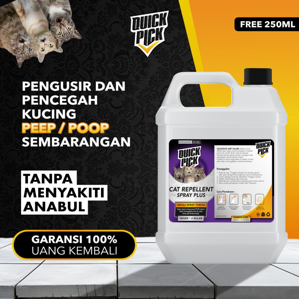 Jual SPRAY PENGUSIR ANTI PUP KUCING QUICKPICK (GRATIS 250ML) Cat ...