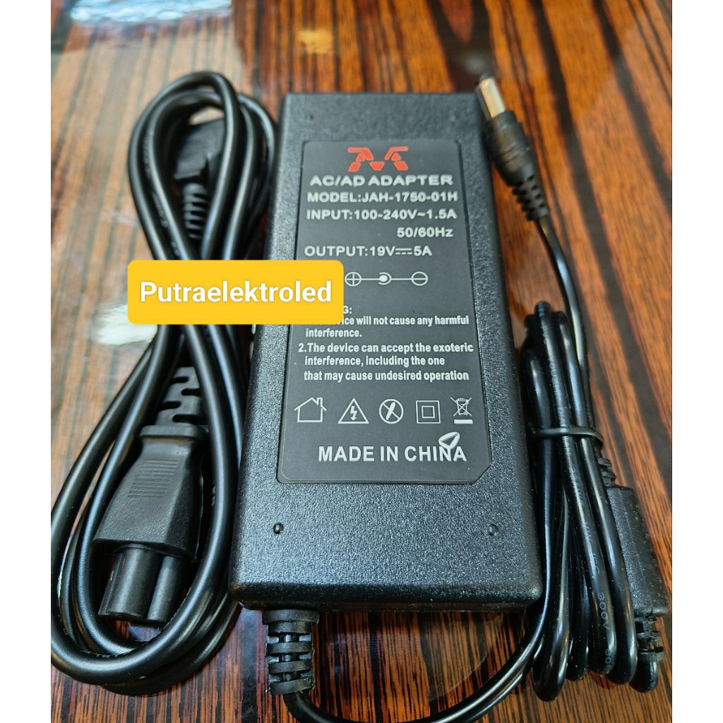 Jual Adaptor DC 19V 5A Merek M input AC 100-240V Kualitas Bagus ...