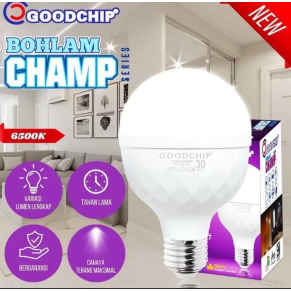 Jual GOODCHIP BOHLAM CHAMP SERIES 50 Watt Lampu Bolam LED hHemat Energi ...