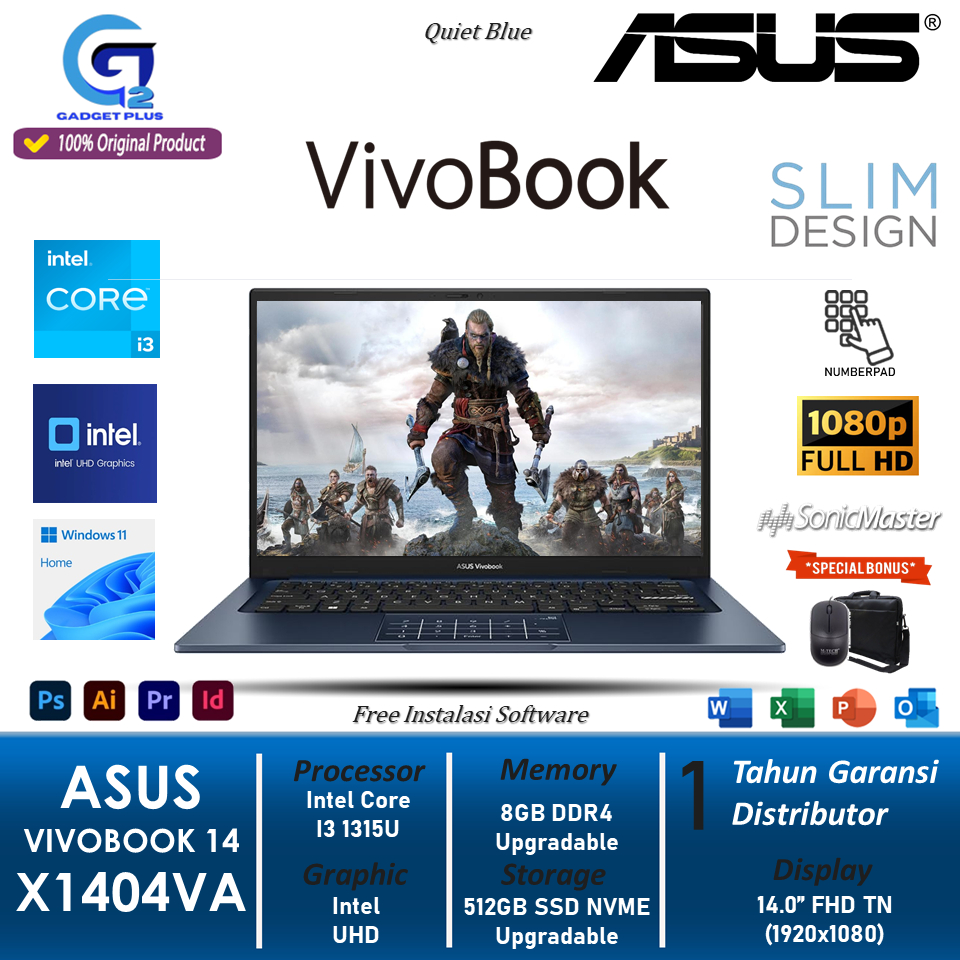Jual Laptop Asus Vivobook 14 A1404VA Intel I3 1315U RAM 16GB 1TB SSD ...