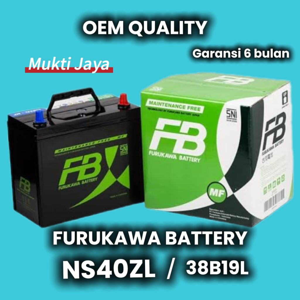 Jual aki kering Honda Brio NS40ZL Furukawa battery FB mf 38B19L 35ah ...