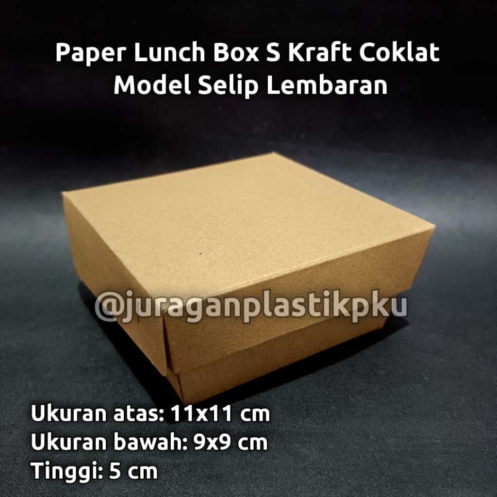 Jual ( KRAFT - S LEMBARAN ) Paper Lunch Box Kraft Coklat Size S ...