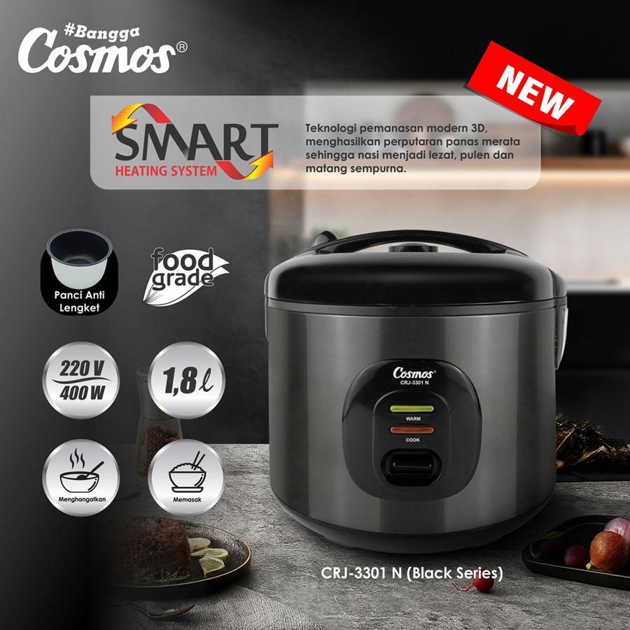 Jual COSMOS: CRJ-3301 N BLACK SERIES MAGIC COM 1.8 LITER (ANTI LENGKET ...