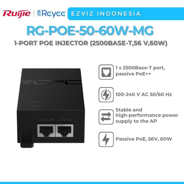 Jual Ruijie RG-POE-50-60W-MG 1 Port PoE Injector Power Adapter | Shopee ...