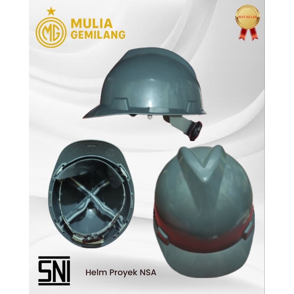 Jual Helm Proyek NSA + Fastrac SNI warna abu-abu | Shopee Indonesia