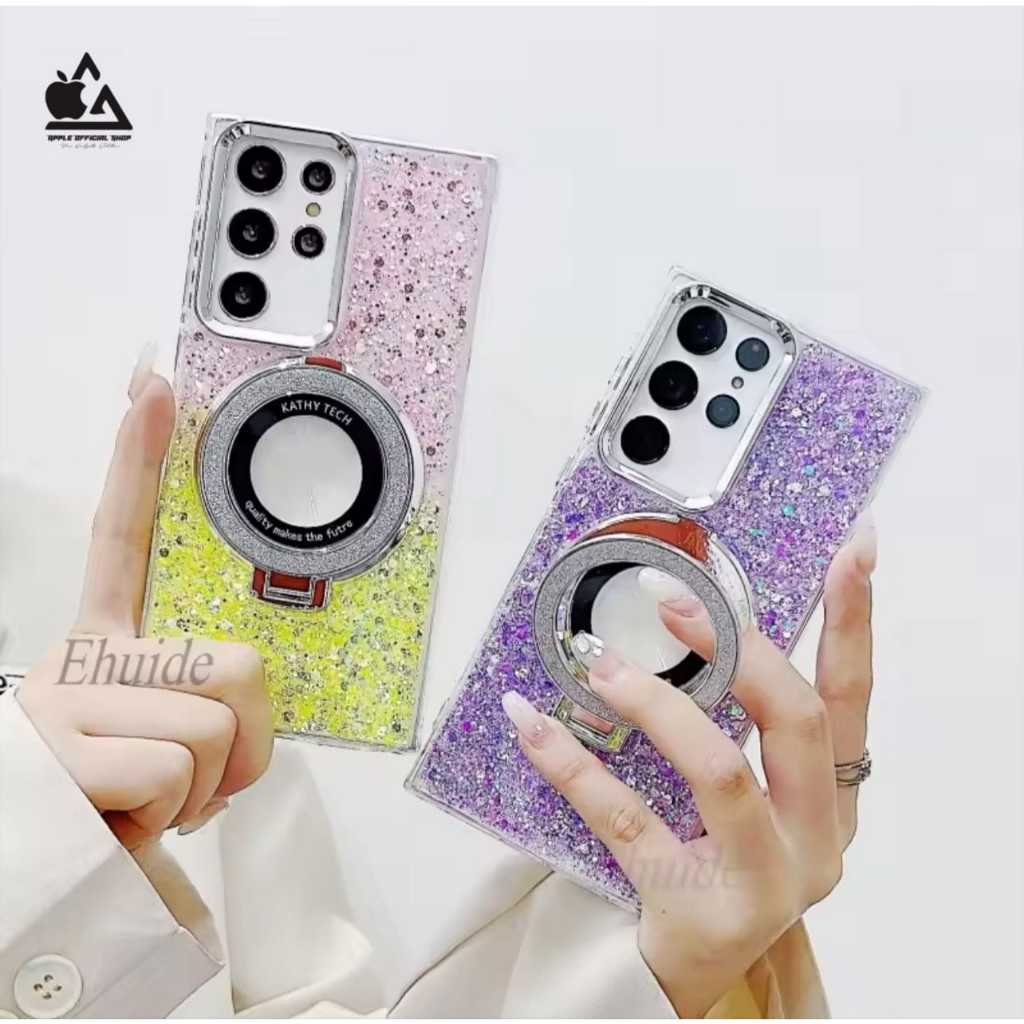 Jual Korean Style Luxury Softcase Candy Gliter Stand Holder Magnetic ...