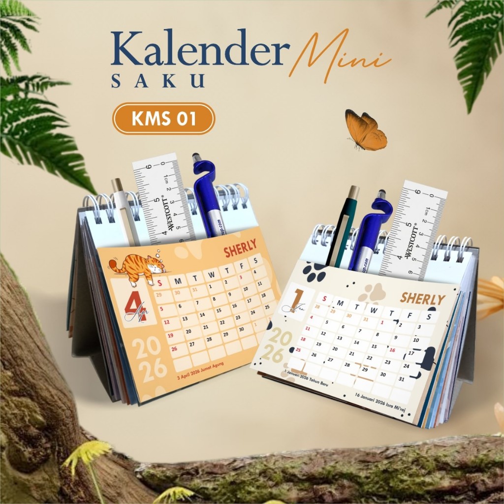 Jual Kalender Saku Mini 2026 Custom Nama | Kalender Meja Promosi ...
