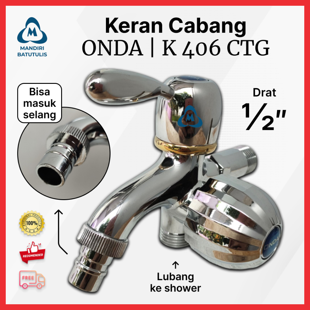 Jual Kran Cabang ONDA K 406 CTG - Kran Double Stainless Anti Karat Anti ...