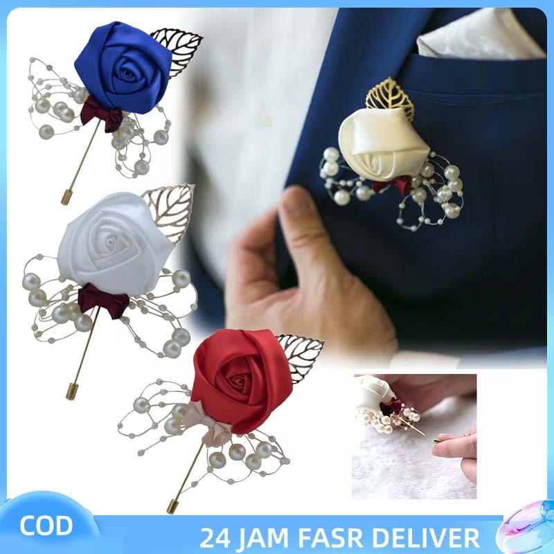 Jual Bunga Brooch Wedding Rose Bros Bunga Halus Korsase Corsage Jas ...