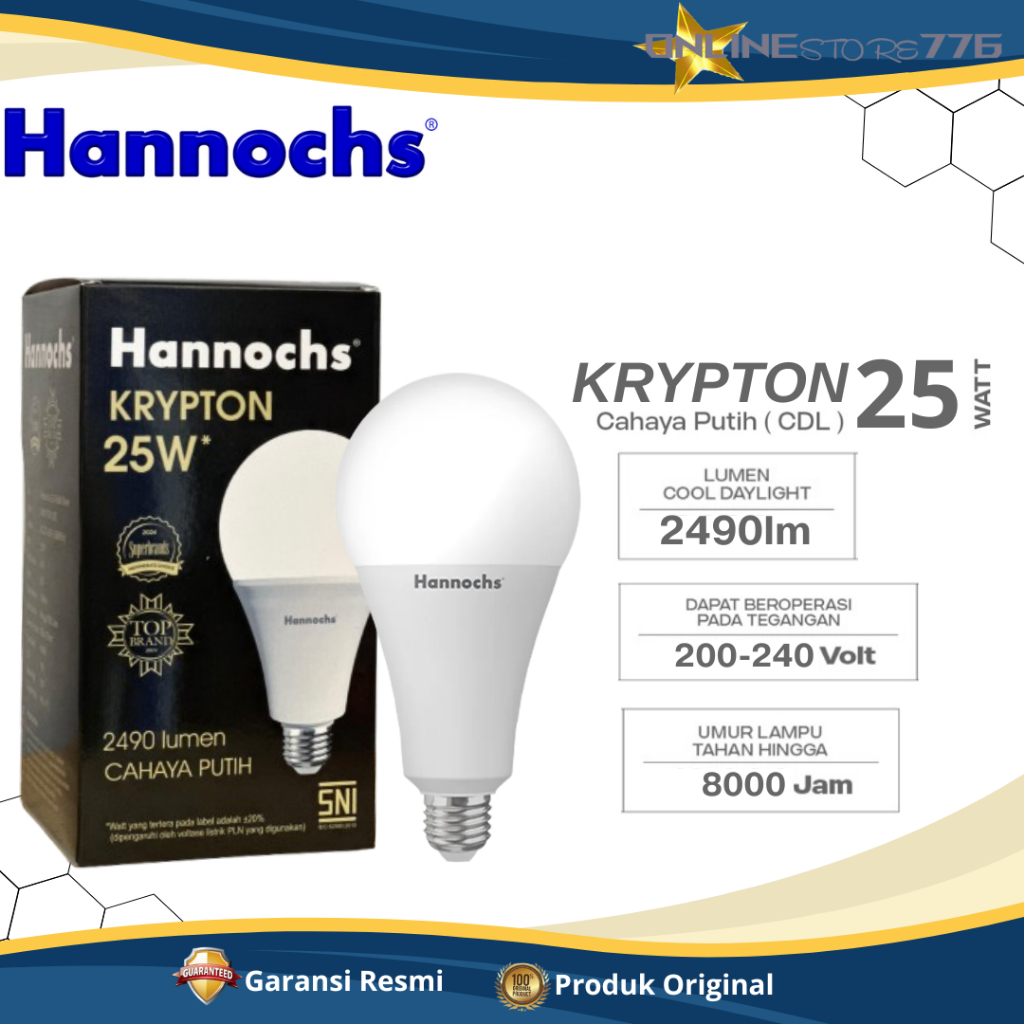 Jual Hannochs Bohlam Lampu LED Krypton 25Watt Cahaya Putih Terang - Garansi 1 Tahun | Shopee ...
