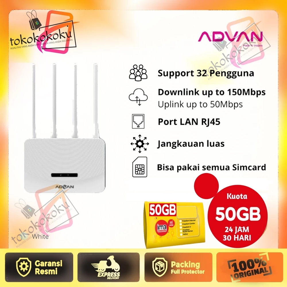 Jual ADVAN CPE V1 PRO MODEM - WIFI - ROUTER 4G LTE UNLOCK ALL Operator ...