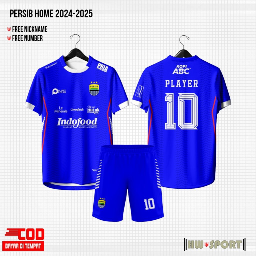 Jual BAJU JERSEY PERSIB BANDUNG BIRU HOME 2024/25 CUSTOM NAMA FULL ...