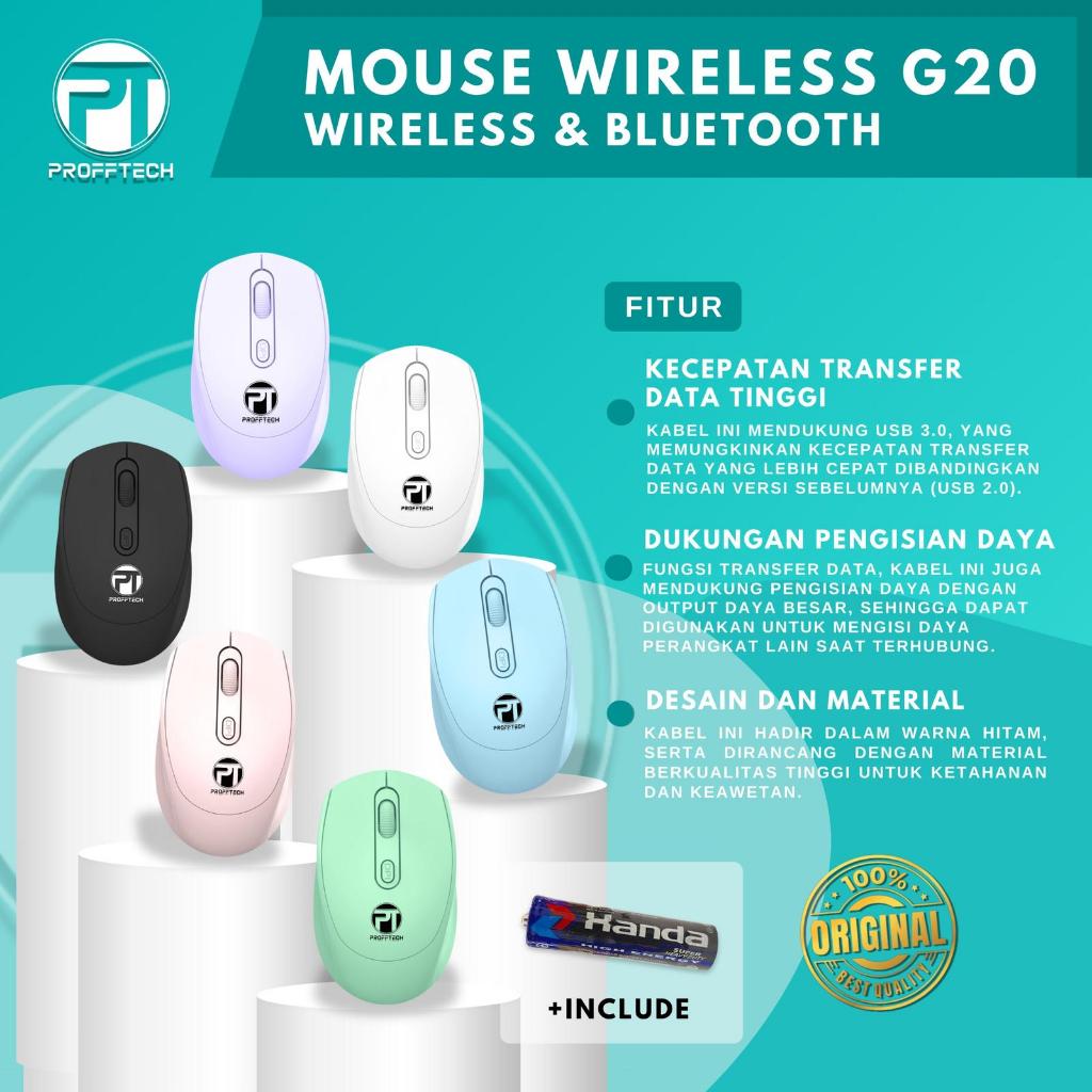 Jual Profftech Mouse Wireless Office Rainbow Color G20 | Shopee Indonesia
