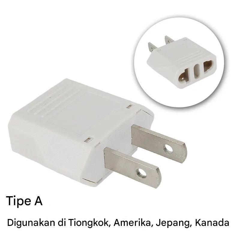Jual Over Steker Colokan Listrik Bulat ke Gepeng Converter Tipe C ke A ...