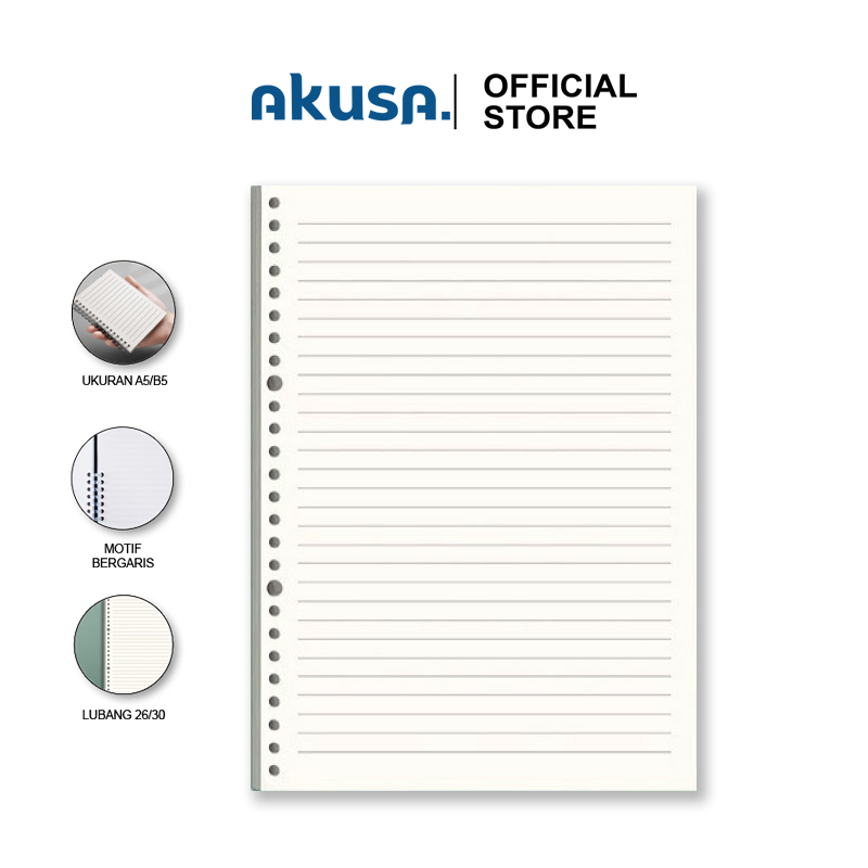 Jual AKUSA Refill Notebook A5/B5 Kertas Isi Ulang Binder Buku Tulis ...