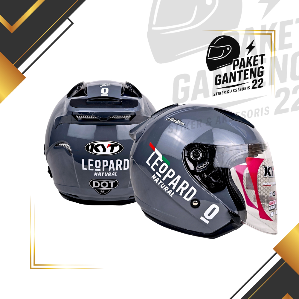 Jual Grosir Stiker Helm Leopard Badan Dan bendera Untuk Helm Half Face ...