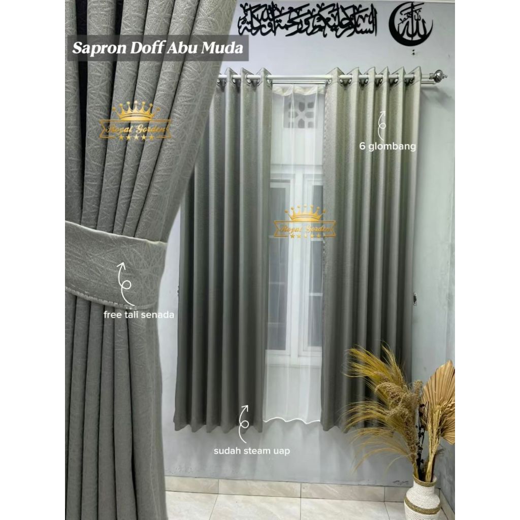 Jual Gorden Jendela Blackout Motif Safron Tirai Minimalis Gordeng Ruang ...