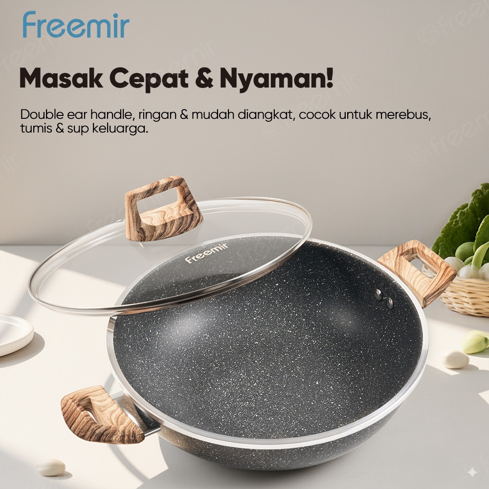 Jual Special freemir Wajan Panci Jumbo Black Series 30 cm Anti Lengket ...