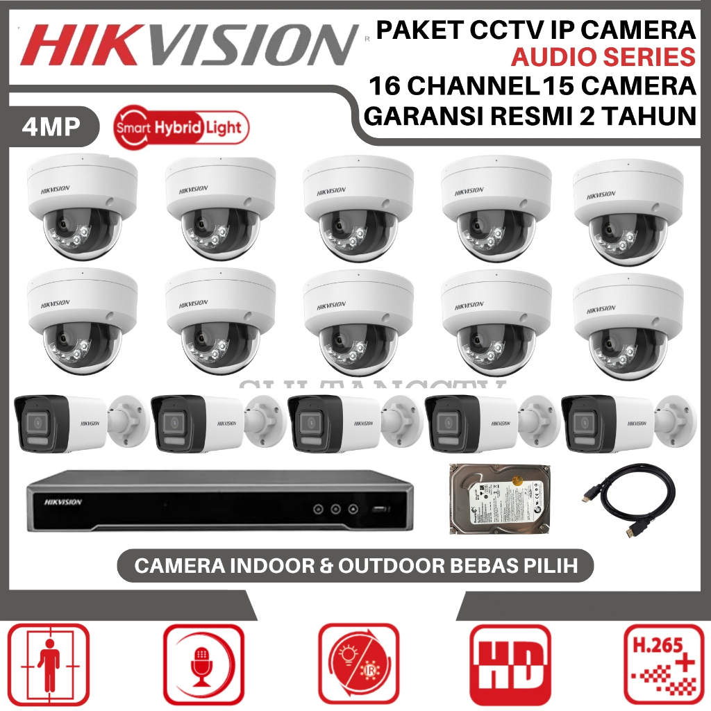 Jual Paket Cctv Ip Camera Hikvision 4mp 16 Channel 15 Camera Poe Nvr ...