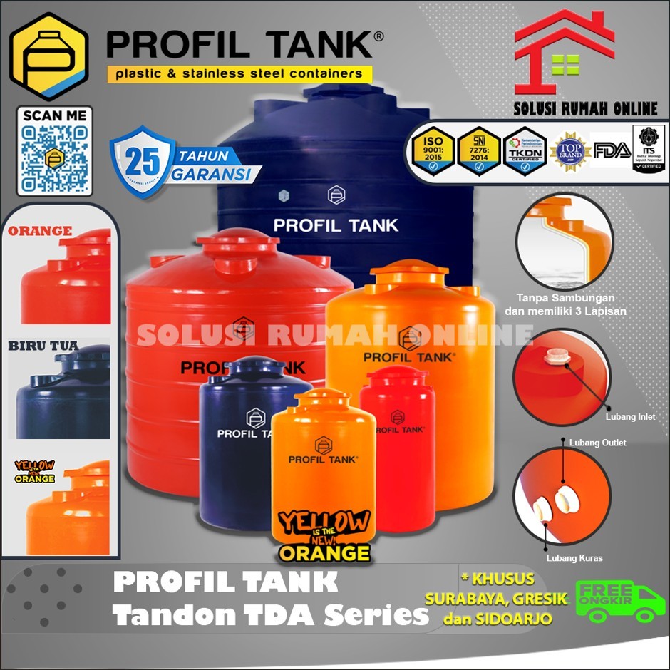 Jual PROFIL TANK Tangki Air Plastik TDA Liter Toren Tandon PVC HDPE ...