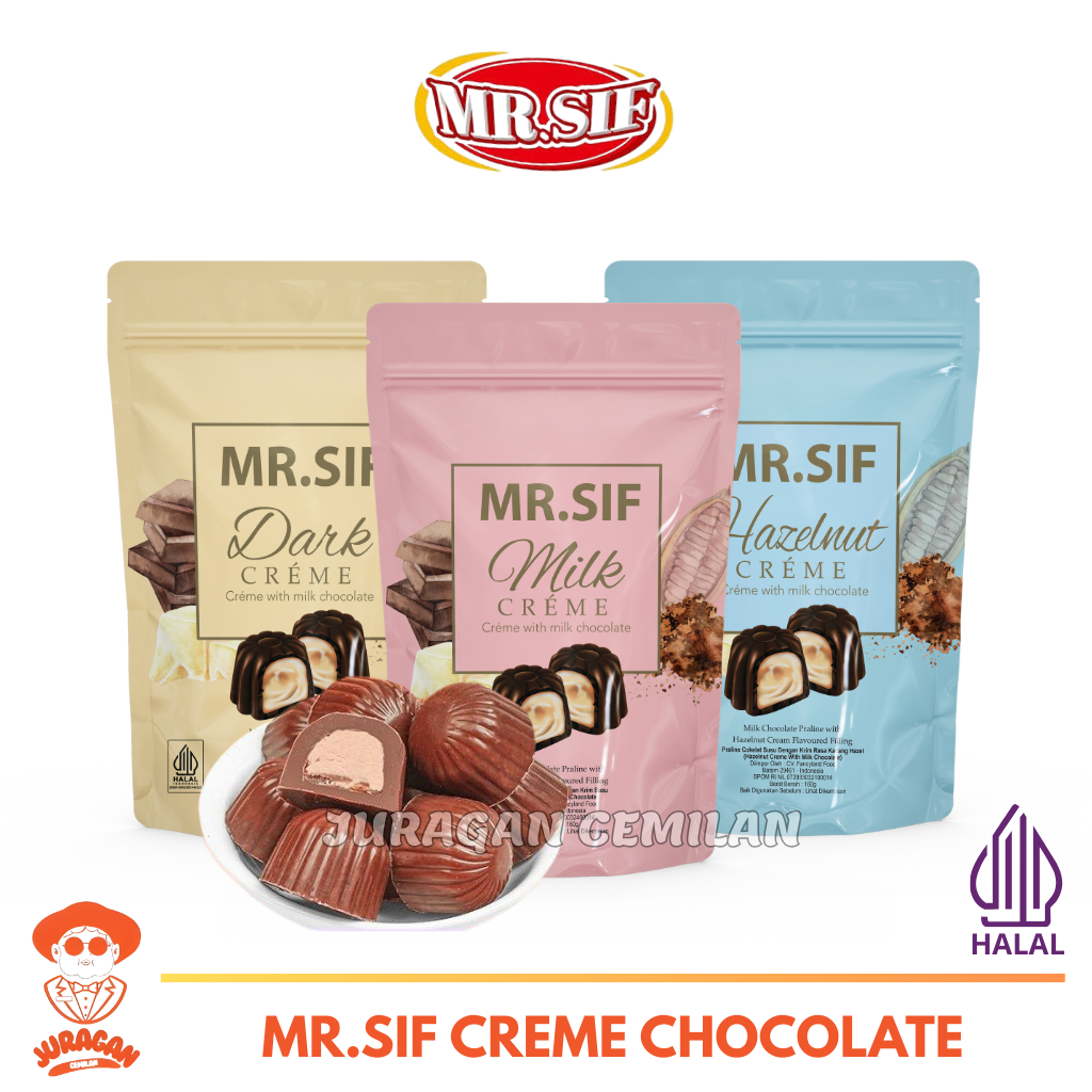 Jual Mr.Sif Milk Chocolate With Dark, Milk & Hazelnut Cream Halal 80g ...