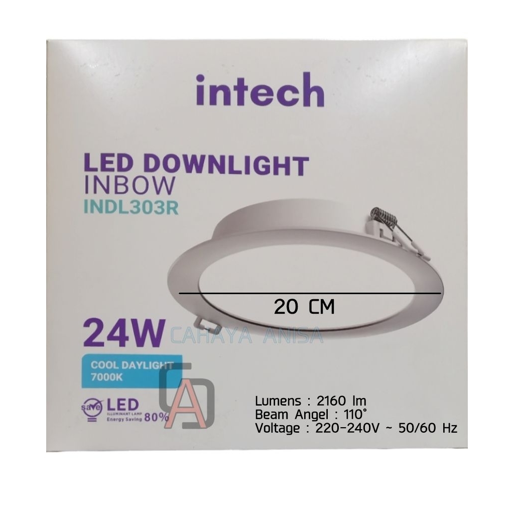 Jual Intech INDL303R LED DOWNLIGHT Inbow Round 24 Watt Cooldaylight ...