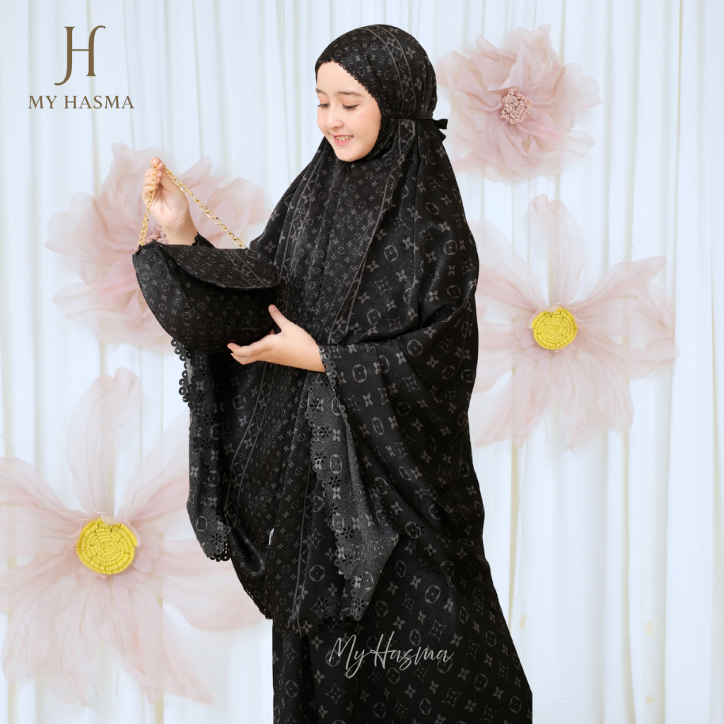 Jual MY HASMA - Mukena Anak Perempuan Santorini Silk Lasercut 2in1 ...