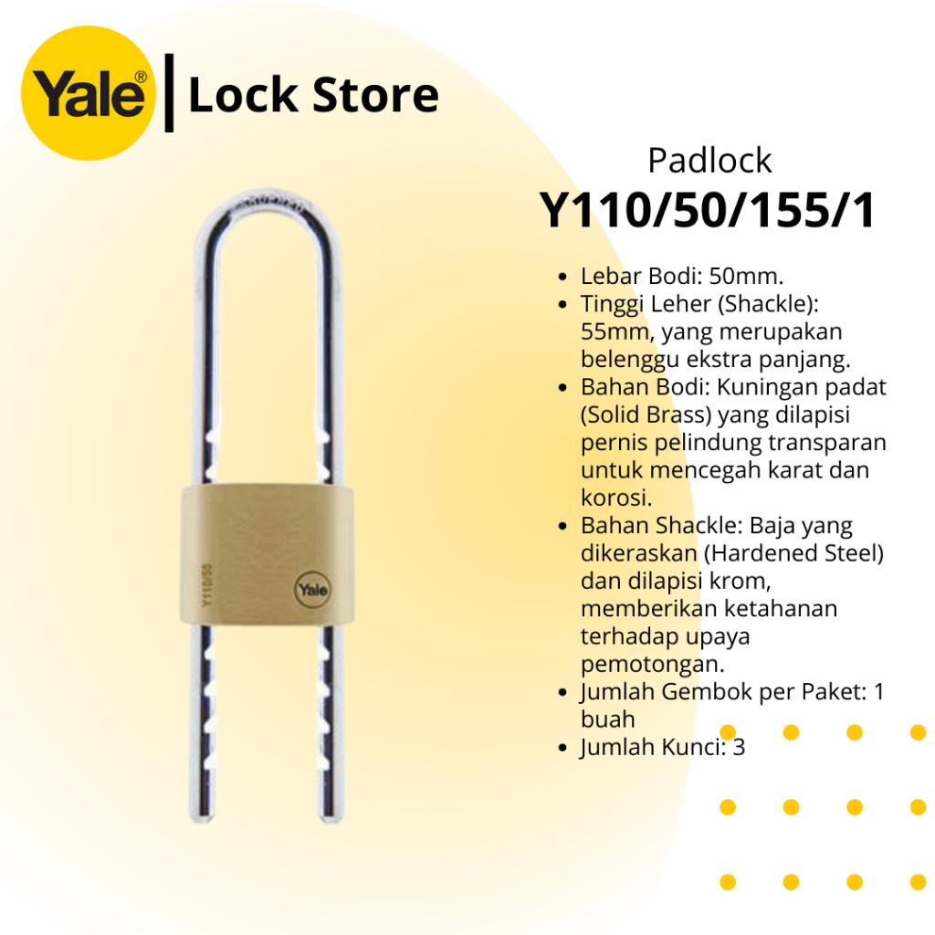 Jual YALE GEMBOK Y110/50/155/1 CLASSIC OUTDOOR PADLOCK GEMBOK MOTOR ...