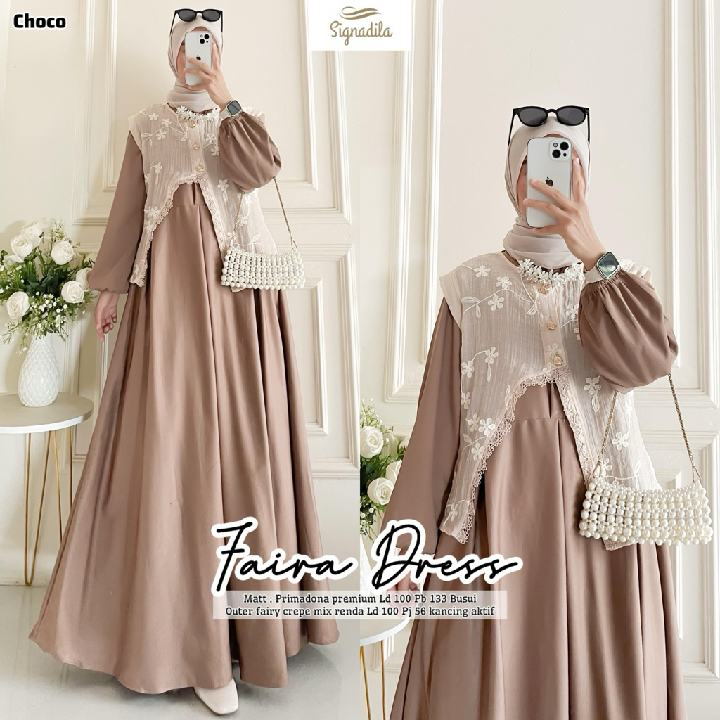 Jual Gamis dress set Faira Ayudia Esmira Ceisya dress by Signadilla ...