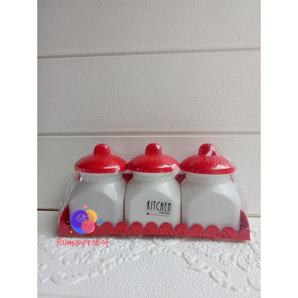 Jual Tempat Bumbu Kitchen 3 Kotak / Tempat Bumbu 3 Set / Kotak bumbu ...
