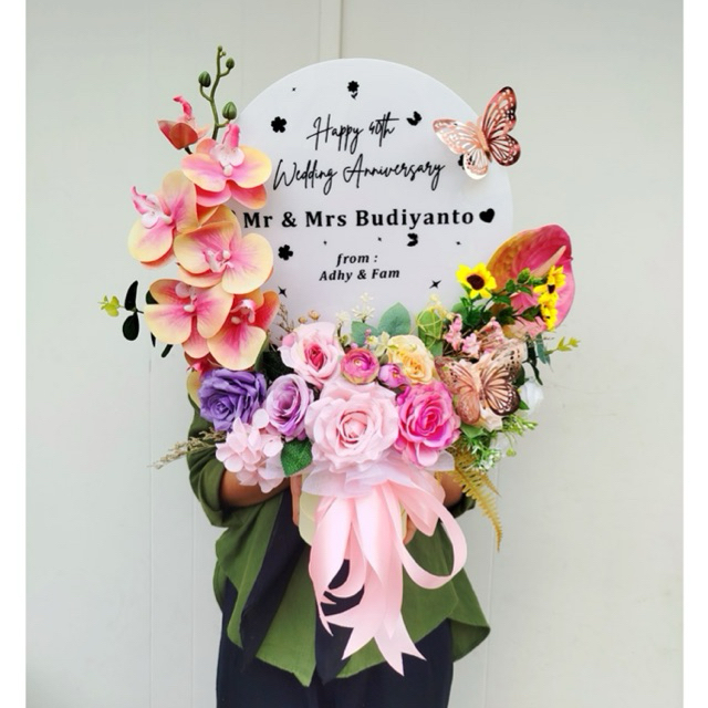 Jual Papan Bunga Congratulation Grand Opening | Bloom box Akrilik bunga ...