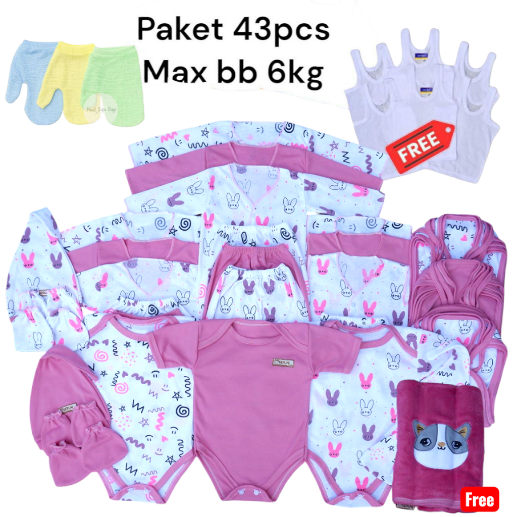 Jual 43PCS Paket Bayi Baru Lahir 0-3 Bulan Free 1PC HANDUK DAN 6PC ...