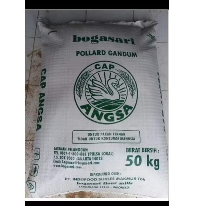 Jual pakan ternak Bogasari pollard / polar gandum cap angsa 50kg ...
