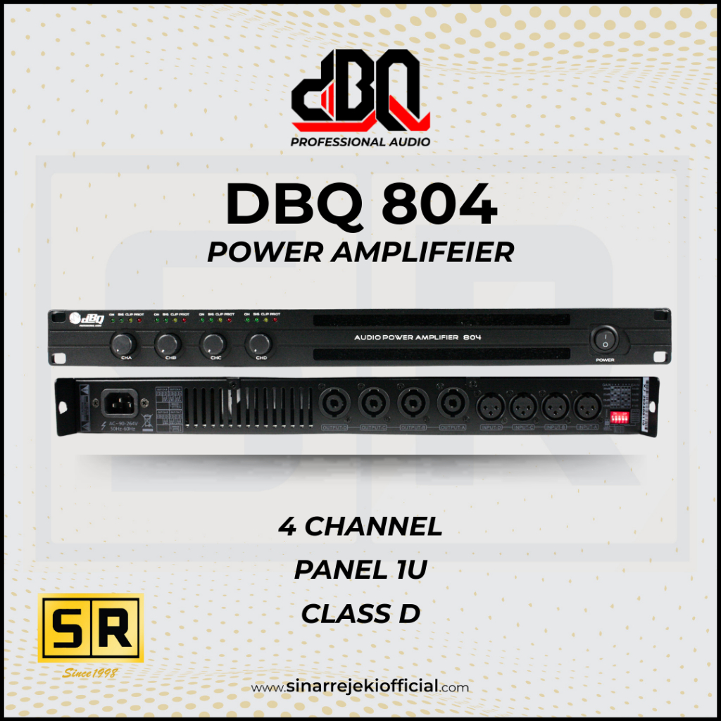 Jual Power Amplifier DBQ 804 4 Channel Panel 1U Class / Kelas D ...