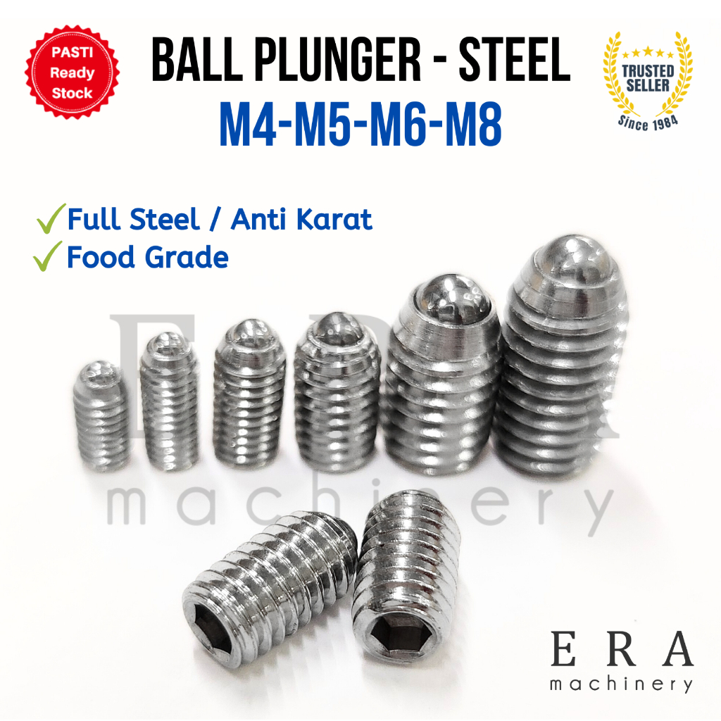 Jual Ball plunger STEEL M4 M5 M6 M8 Baut Stopper 4mm 5mm 6mm 8mm 4 5 6 ...