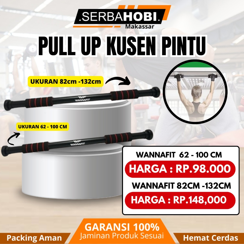 Jual Tiang latihan pull up pintu 62-100cm / Pull Up Kusen Pintu 62 - 100 dan 82 - 130cm ...