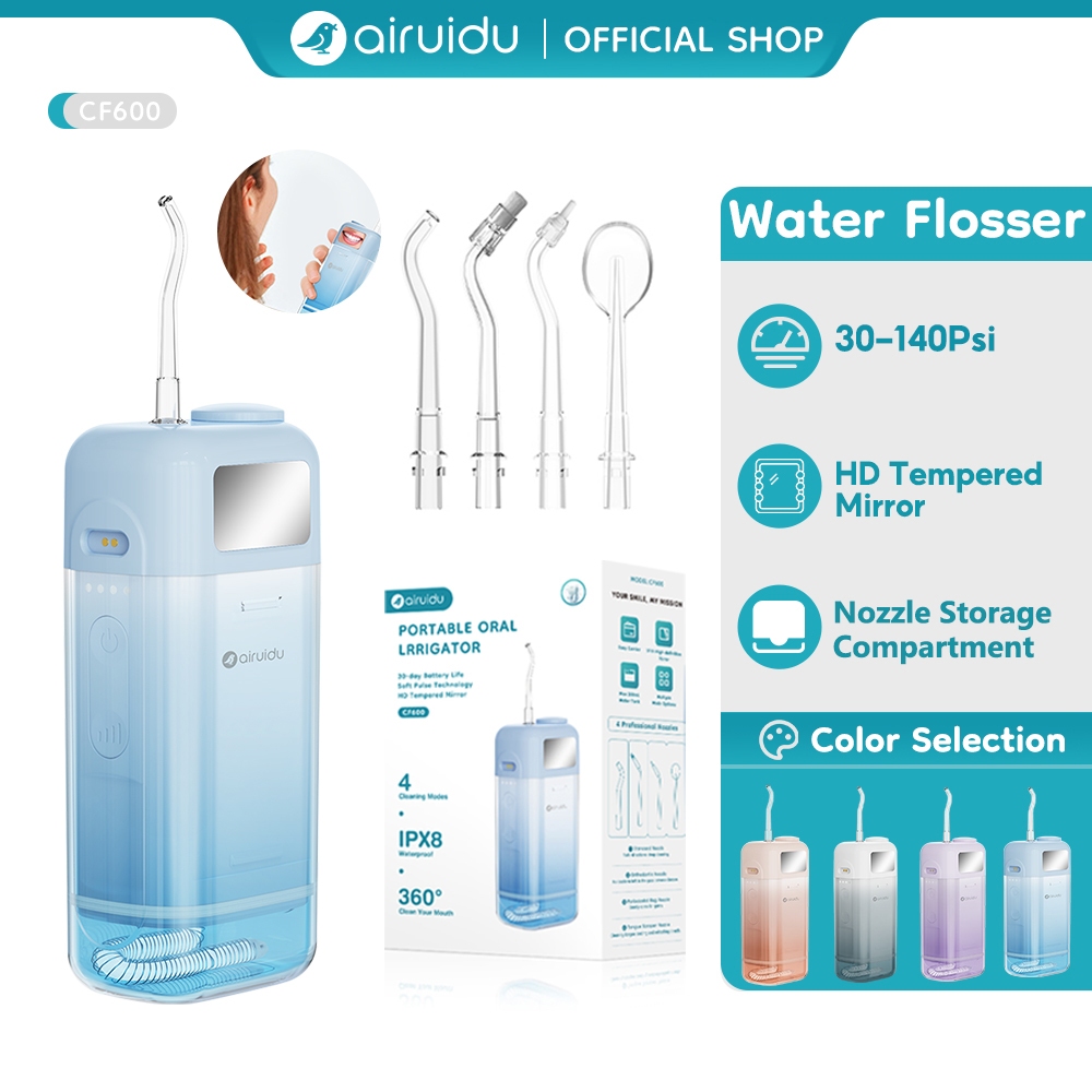 Jual Airuidu CF600 Water Flosser Electric Oral Lrrigator 200ML Foldable ...