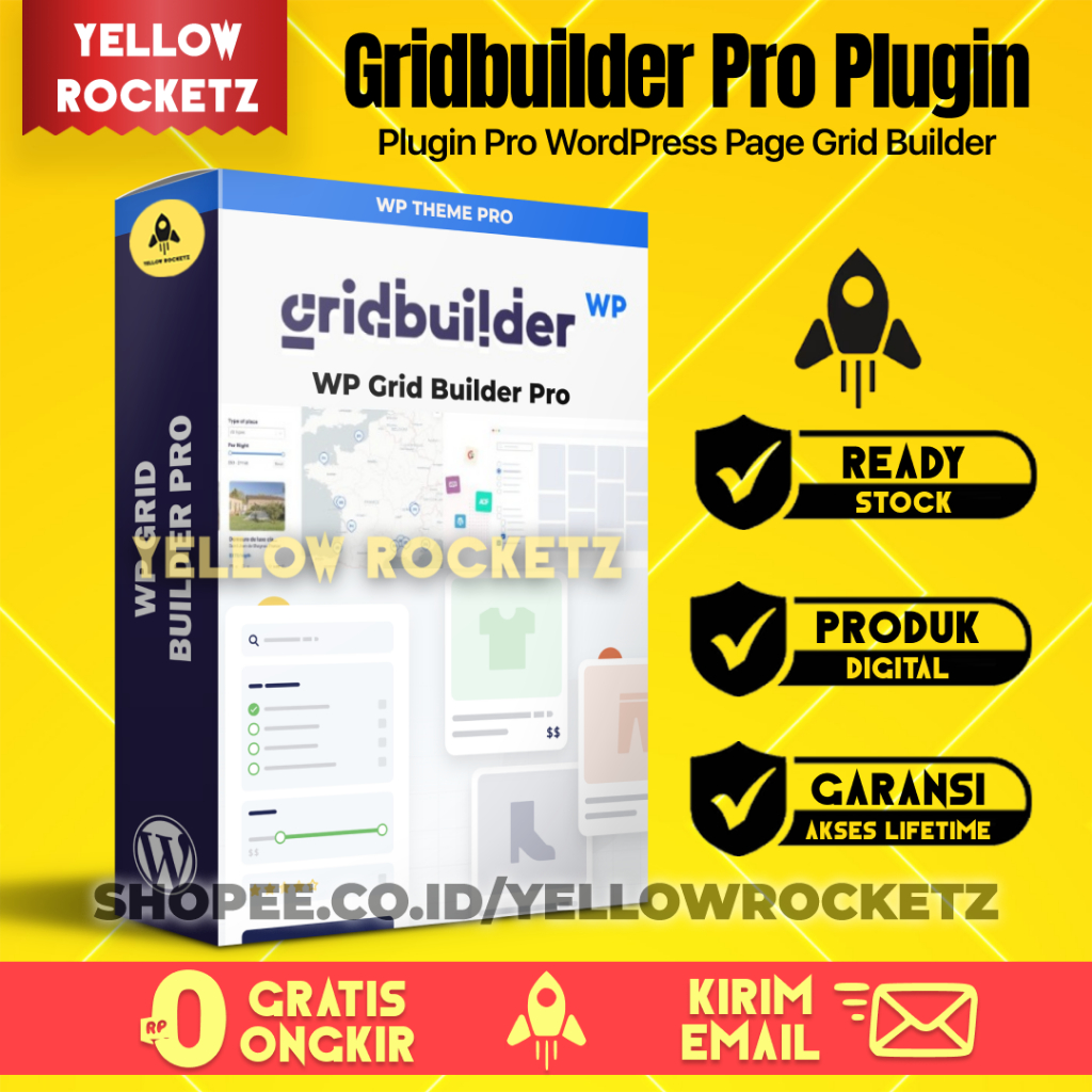 Jual WP GRID BUILDER PRO - Plugin Pro Page Builder WordPress - Lifetime ...