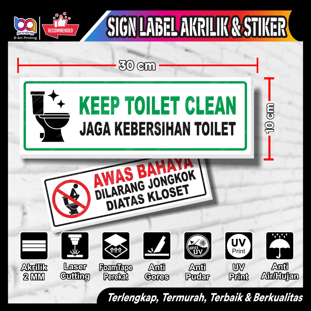 Jual COD, AKRILIK, STIKER PETUNJUK, BUANGLAH SAMPAH PADA TEMPATNYA ...