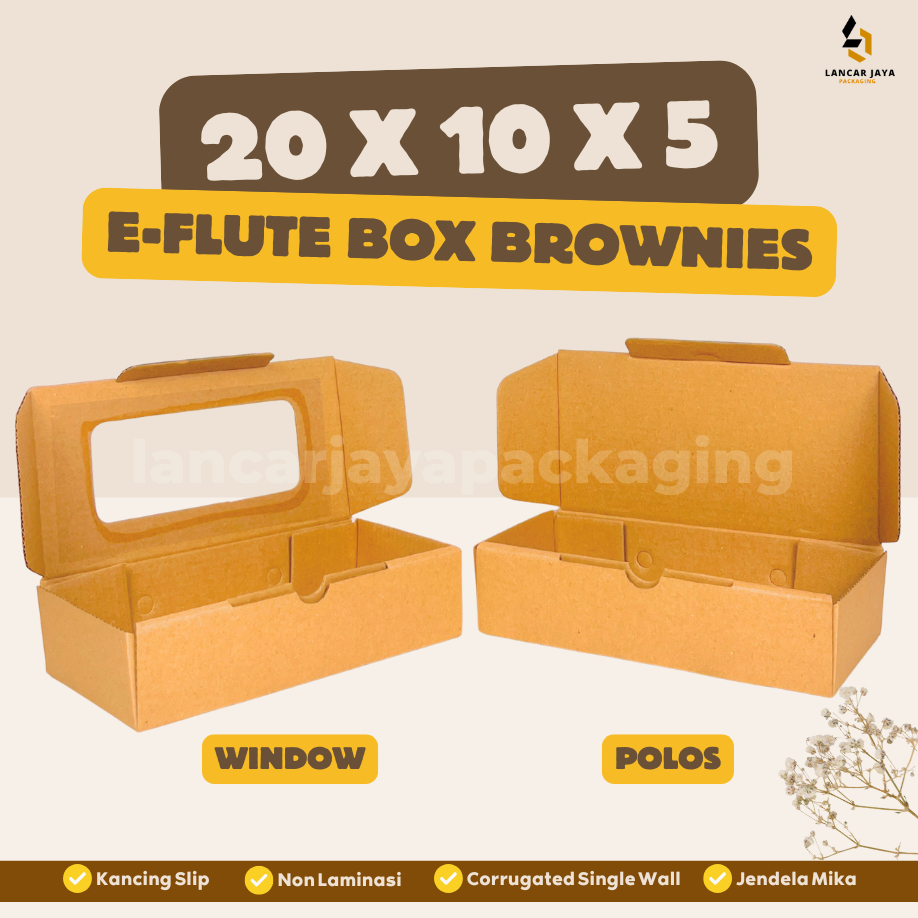 Jual E-FLUTE Box Kardus Coklat Packaging Brownies Olshop Sovenir Baju ...