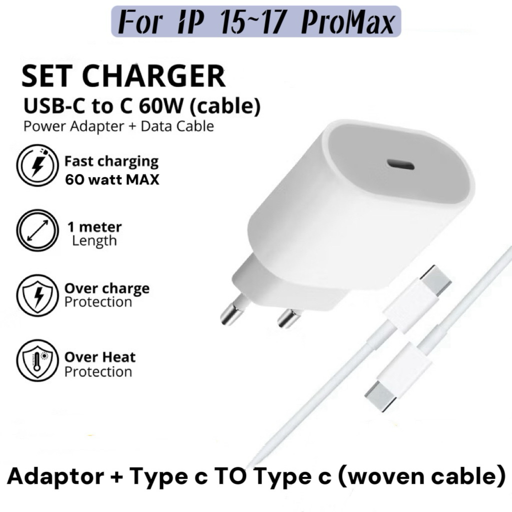 Jual Charger PD 35W Kompatible HP iP series 15/16/17 With Cable Type C ...