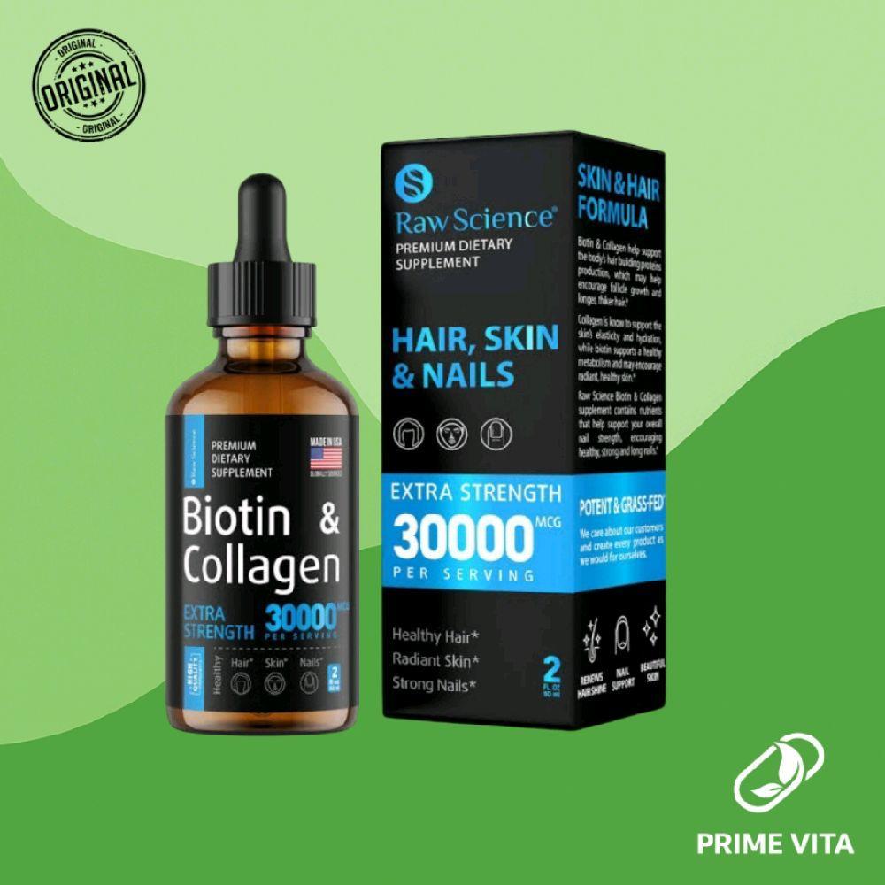 Jual Raw Science Liquid Biotin and Collagen Drops for Hair Nails Skin ...