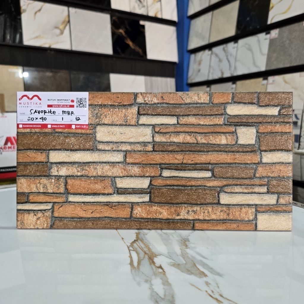 Jual Keramik Dinding Batu Alam Susun 20x40 SAVORITE MBG | Shopee Indonesia