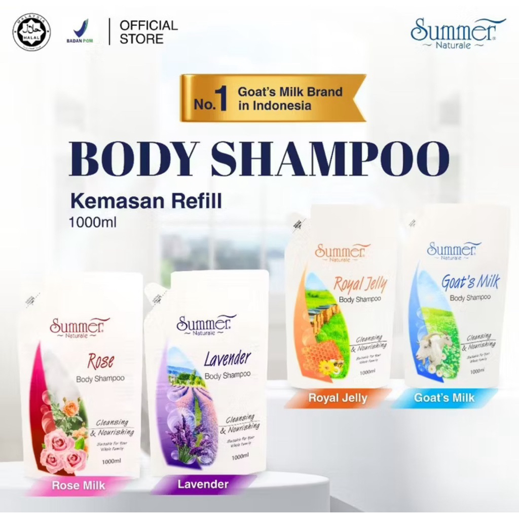 Jual SUMMER-NATURALE BODY SHAMPOO REFILL 1000ML-sabun badan | Shopee ...