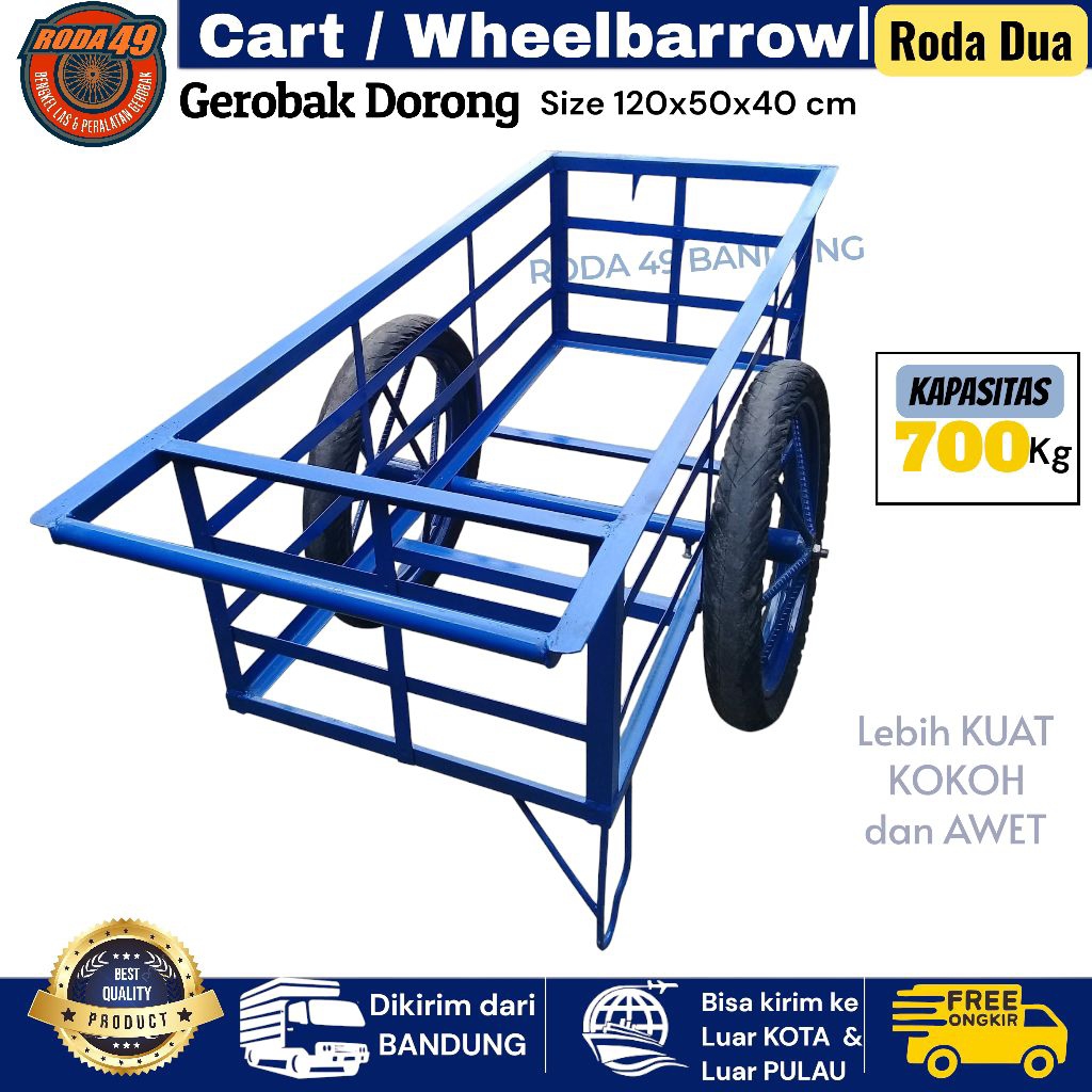 Jual Gerobak besi / Gerobak Dorong / Gerobak serbaguna type roda dua ...