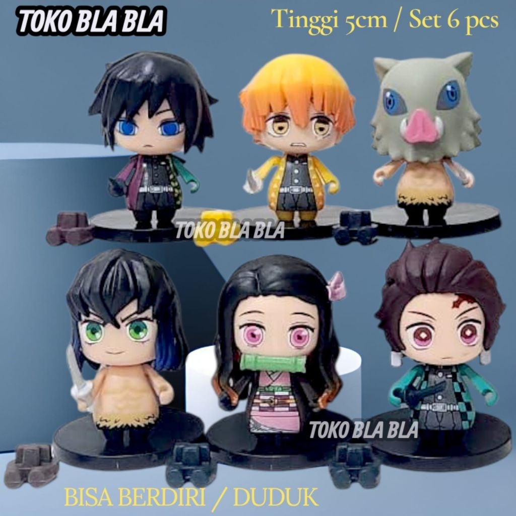 Jual Action Figure Demon Slayer Chibi Set 6 Pcs Tinggi 5cm Bisa Di ...