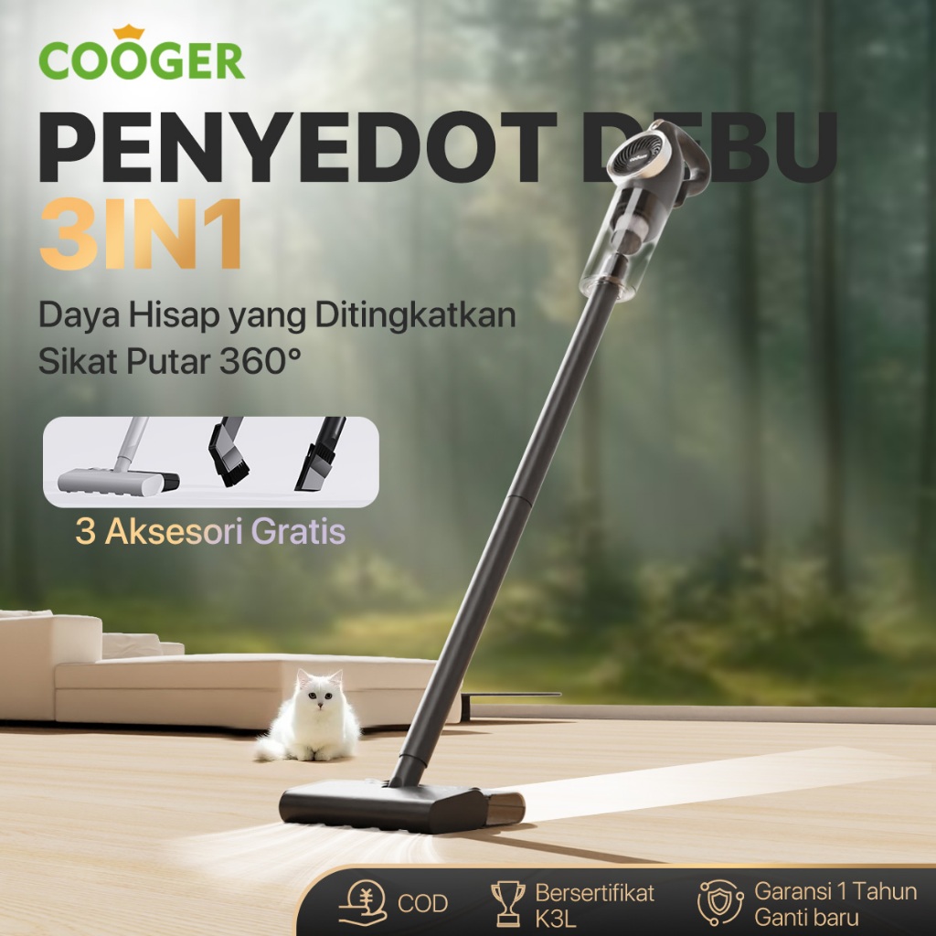 Jual COOGER 3IN1 Vacuum Cleaner Pel Cordless Penyedot Debu Lantai Rumah ...